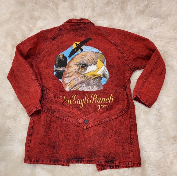 Sundance | Jackets & Coats | Vintage Sundance Red Acid Wash Denim Jean ...